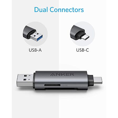 Anker USB-C and USB 3.0 SD Card Reader, PowerExpand+ 2-in-1 Memory Card ...