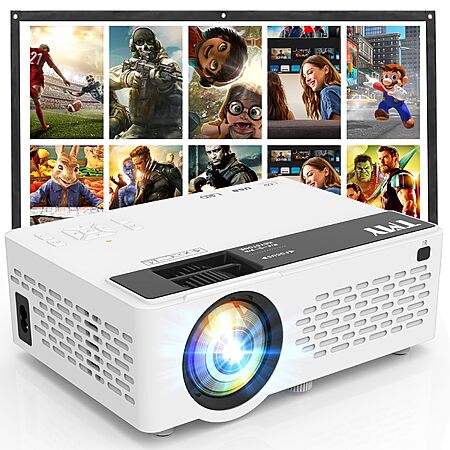 TMY Mini Projector, Upgraded Bluetooth Projector with Screen, 1080P ...