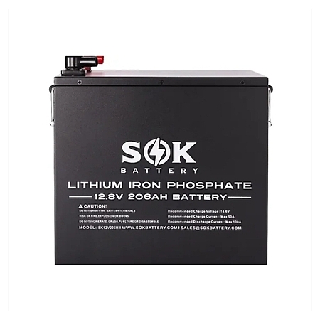 SOK Battery 12V 206Ah LiFePO4 Battery With Bluetooth & Built-in Heater ...