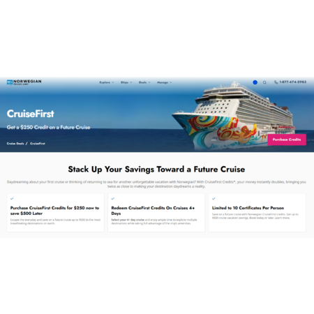Norwegian Cruise Lines CruiseFirst - limited-time offer: prepay $250 ...