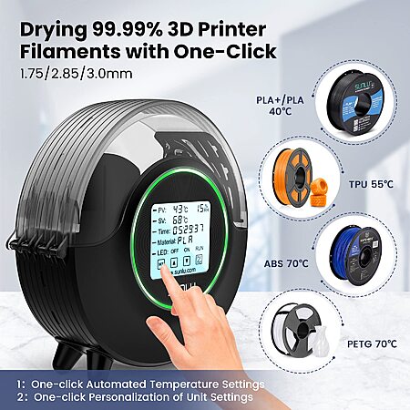 2024 Official SUNLU S2 Filament Dryer Box, Upgraded Filament Storage ...
