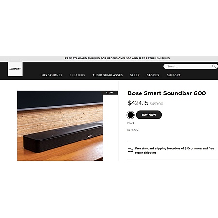 Bose Smart Soundbar 600 EPP Pricing $424.15 - 2022-12-09