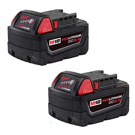 Milwaukee M18™ REDLITHIUM™ XC 5.0Ah Battery 2 Pack 48-11-1852 $119 ...