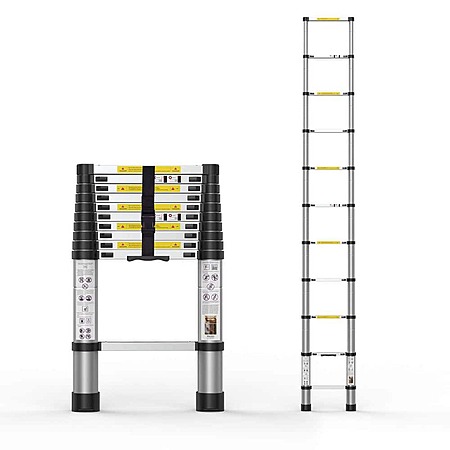 WRIGHTMASTER 10.5 ft. Aluminum Extension Ladder with Non-Slip Feet, 300 ...