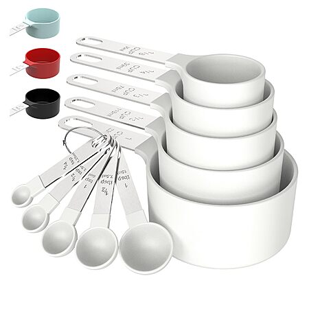 TILUCK Measuring Cups & Spoons Set, Stainless Steel Handle $4.99 F/S ...
