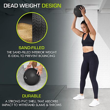 ProsourceFit Slam Medicine Ball 25 Tread Textured Grip Dead Weight ...
