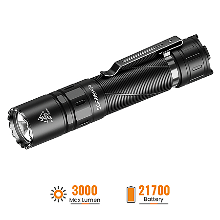 Sofirn SK30 Rechargeable Tactical Flashlight; SFT70 LED; Dual Tail ...