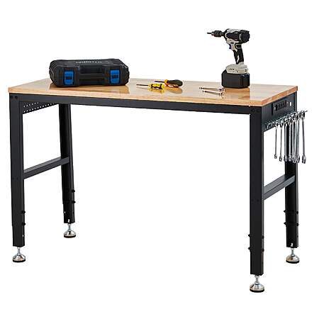 Garvee 48" x 20" Adjustable Height Workbench, Hardwood Heavy Duty ...