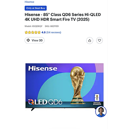 Hisense - 85" Class QD6 Series Hi-QLED 4K UHD HDR Smart Fire TV (2025 ...