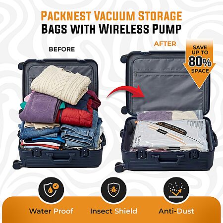 15 Pack Vacuum Storage Bags with Free Rechargeable Portable Electric ...