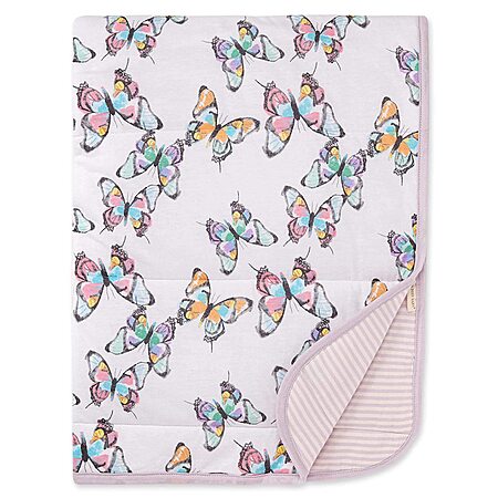 Burt's Bees Baby 30" x 40" Reversible Blanket (Rainbow Butterflies ...