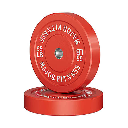 2-Count 55-Lb Major Fitness Low Bounce Bumper Olympic Weight Plate ...