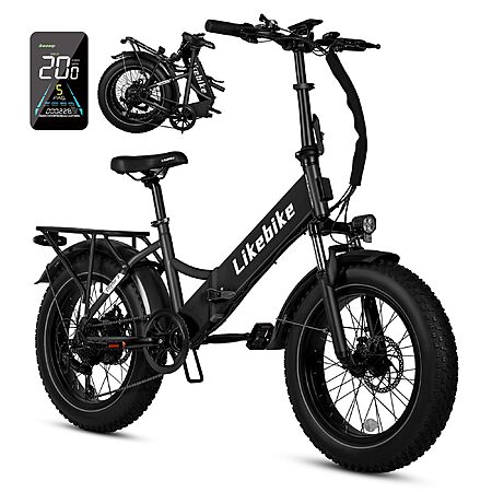 Likebike Folding Electric Bike 20" x 4.0 Fat Tire $199 + $30 shipping ...