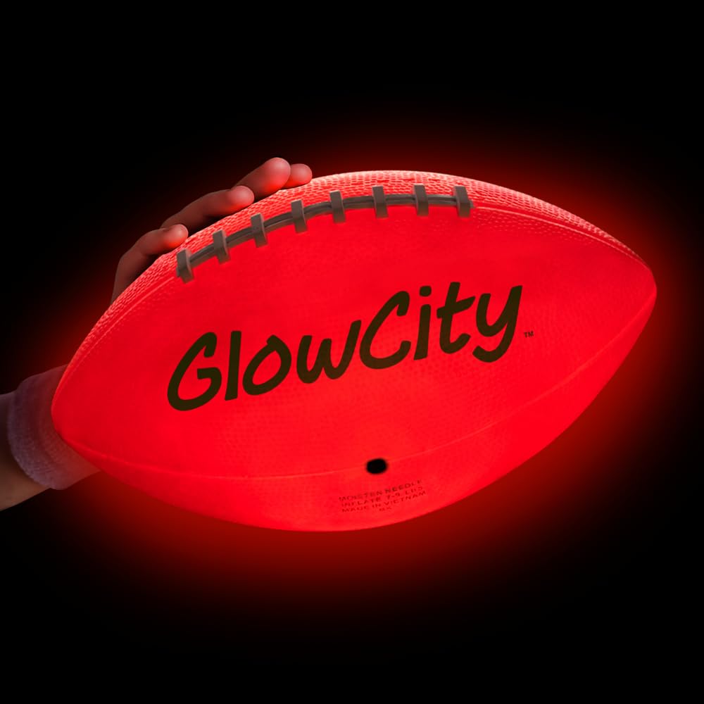 GlowCity Glow in The Dark Football - Light Up, Youth Size Footballs for ...