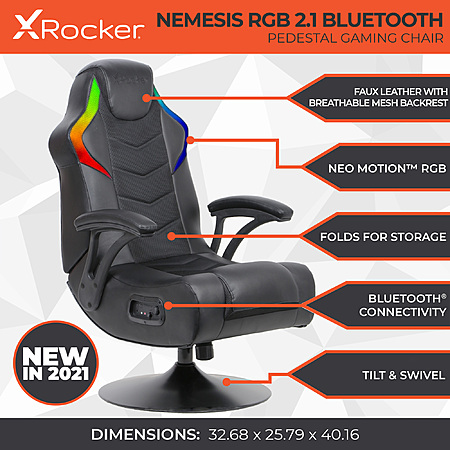 X Rocker Nemesis RGB Audio Pedestal Console Gaming Chair (Black) $159 ...