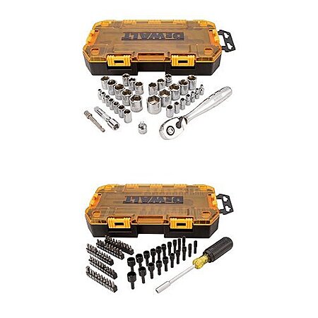 DeWALT Tough Box 70-Pc Multi-Bit & Nut Driver Set + 34-Pc Drive Socket ...