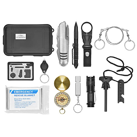 Pure Outdoor by Monoprice Compact 33 function Survival Gear Kit, Multi ...