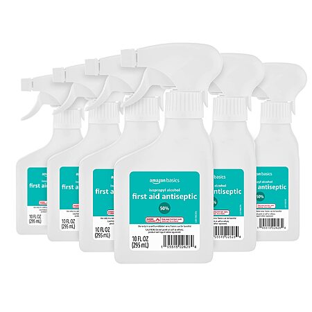 6-Pack Amazon Basics 50% Isopropyl Alcohol First Aid Antiseptic Spray ...