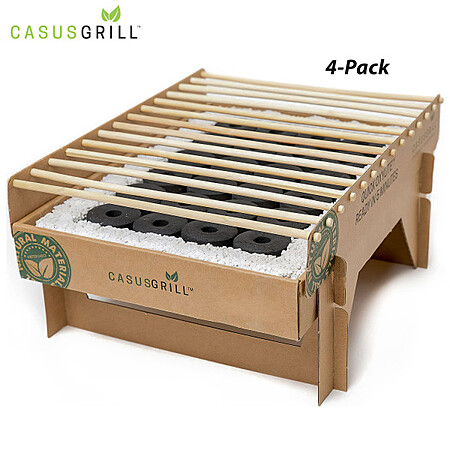 4-PACK: CasusGrill One-Time Use Biodegradable Instant Grill $30 + Free ...