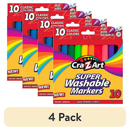 (4 pack) 10 ct. ea. (4 pack) Cra-Z-Art Classic Multicolor Broad Line ...