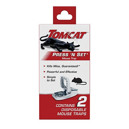 2 Traps Tomcat Press 'N Set Mouse Trap for Indoor or Outdoor Use ...
