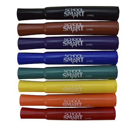 8-Pack School Smart Permanent Marker Set, Broad Chisel Tip (Assorted ...