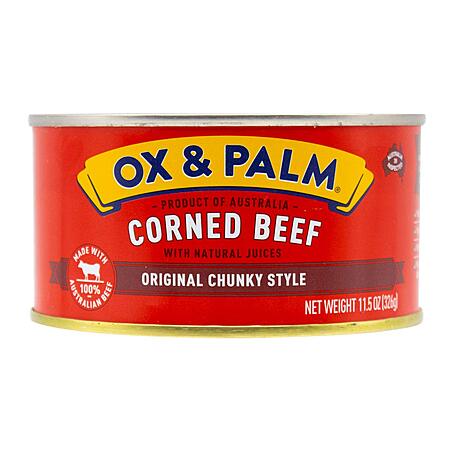 12-Pack 11.5oz. Ox & Palm Corned Beef Original Chunky Style (Australian ...