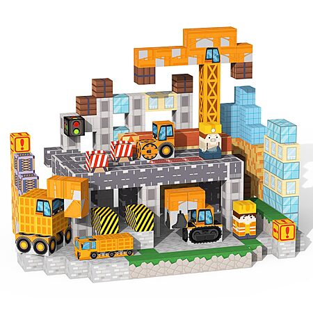 154 pcs. Magnetic Blocks Building Toys Construction Cubes STEM Sensory ...