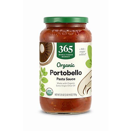 365 by Whole Foods Market Organic Portobello Mushroom Pasta Sauce (25 ...