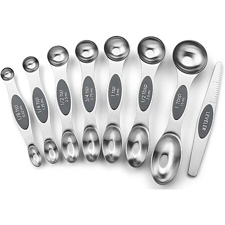 8-Piece Spring Chef Stainless Steel Magnetic Measuring Spoons Set w ...