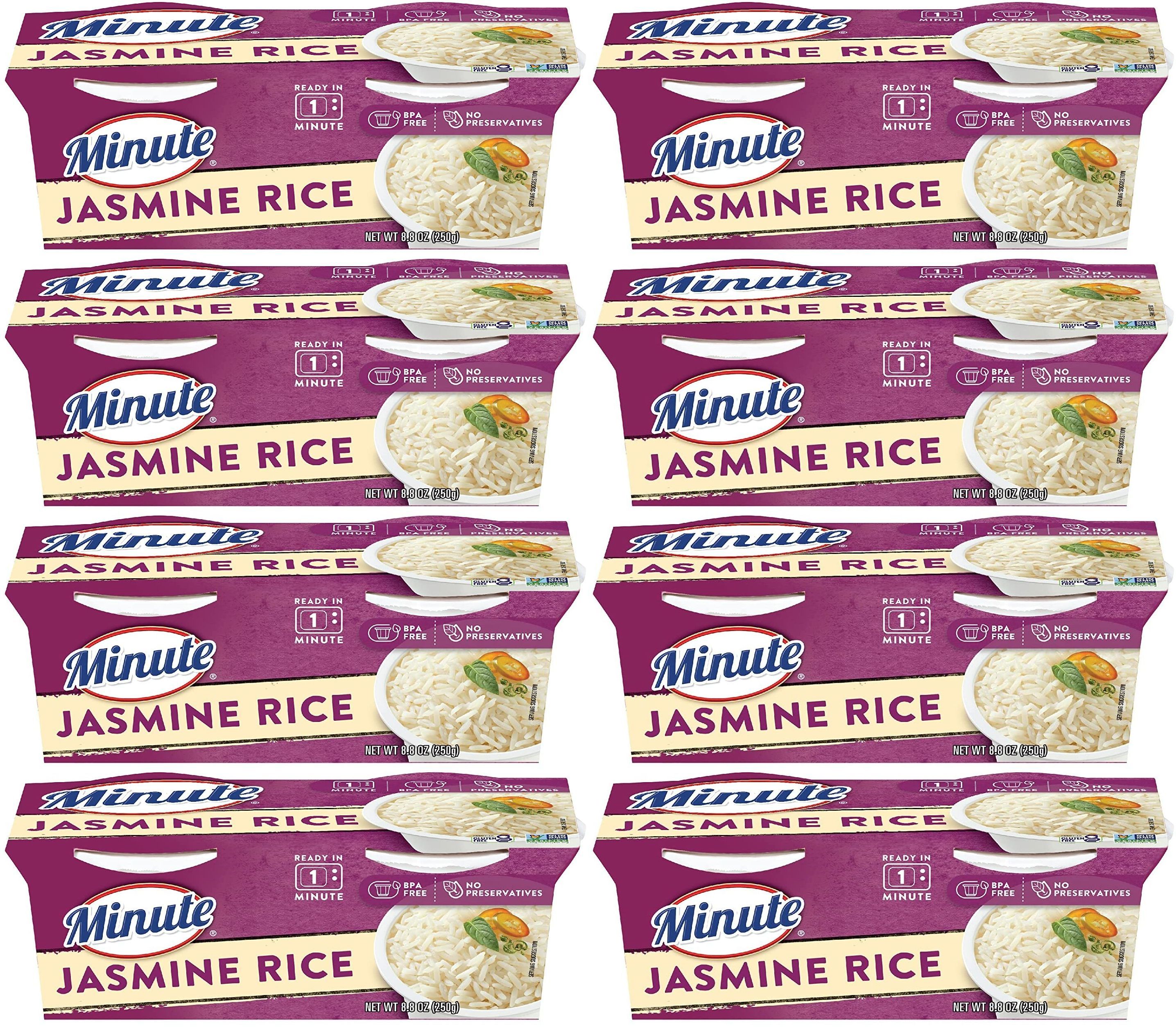8-Count 2-Pack 4.4-Oz Minute Ready to Serve Microwavable Jasmine Rice ...