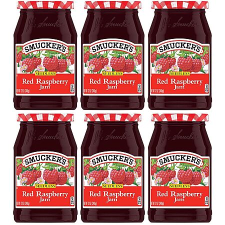 6-Ct 12-Oz Smucker's Seedless Red Raspberry Jam $14.40 (2.40/Each) w/ S ...