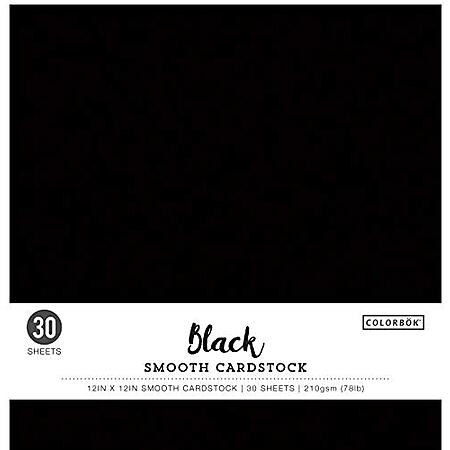 30-Ct 12"x12" Colorbok Smooth Cardstock Sheets (Black) $5.44 + Free ...