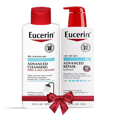 2-Pack 16.9-Oz Eucerin Gift Set: Advanced Repair Body Lotion + Advanced ...