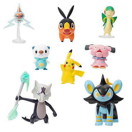 8-Pack Pokemon Battle Figures (Pikachu, Alolan Marowak, Luxio, & More ...
