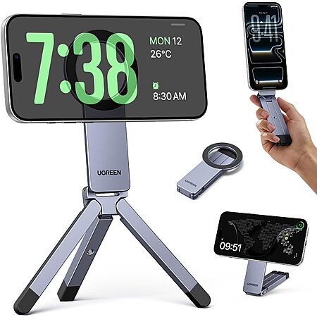 UGREEN MagSafe 360° Rotating Magnetic Phone Tripod Stand $18.99 + Free ...