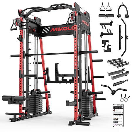Mikolo M11 Elite Smith Machine, Dual 130lb stacks & plate loading ...