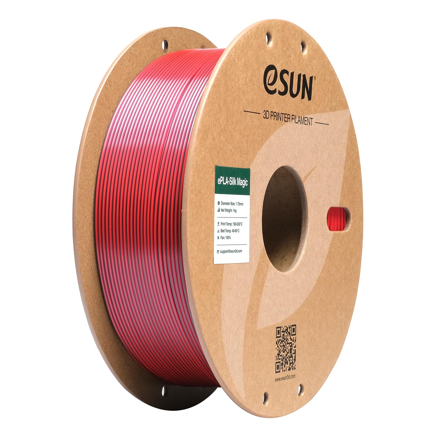 1KG 1.75mm Spool of eSUN Silk Magic 3D PLA Filament (Black/Red) + 2x ...