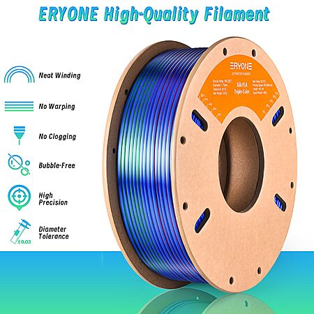 250G ERYONE Silk Tri Color PLA Filament (Red/Blue/Green) $3.85 w/ S&S