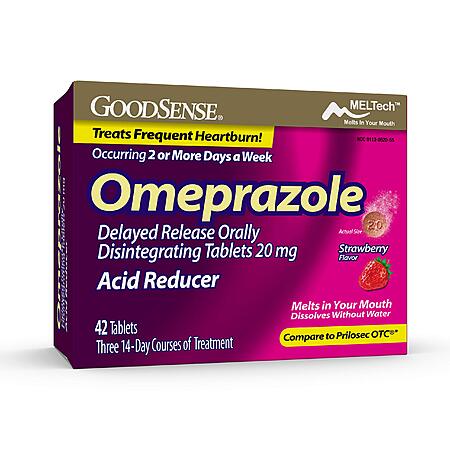 42-Count GoodSense 20mg Omeprazole Delayed Release Tablets (Strawberry ...