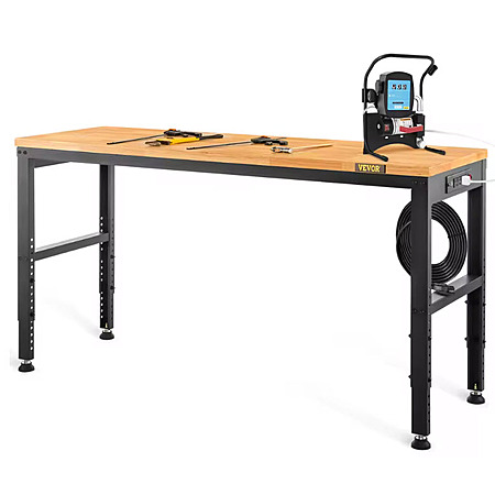48" x 20" Vevor SucceBuy Height Adjustable Hardwood Top Workbench $89. ...