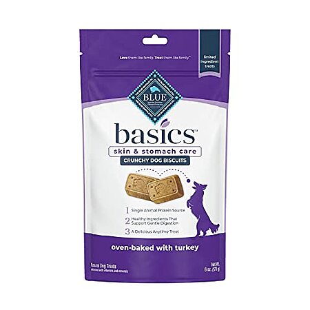 Blue Buffalo Basics Skin & Stomach Care Biscuits Crunchy Dog Treats ...