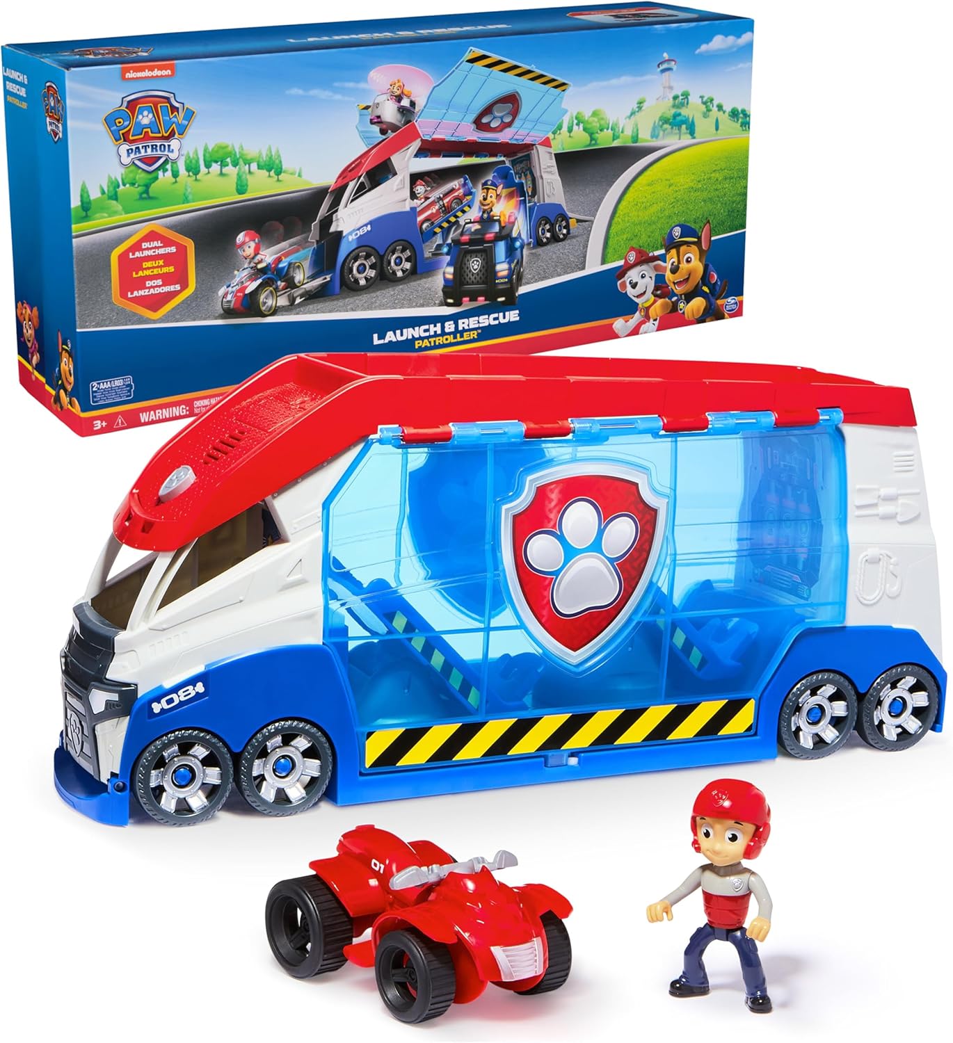3-Piece Paw Patrol Transforming PAW Patroller Truck w/ Vehicle Launcher ...