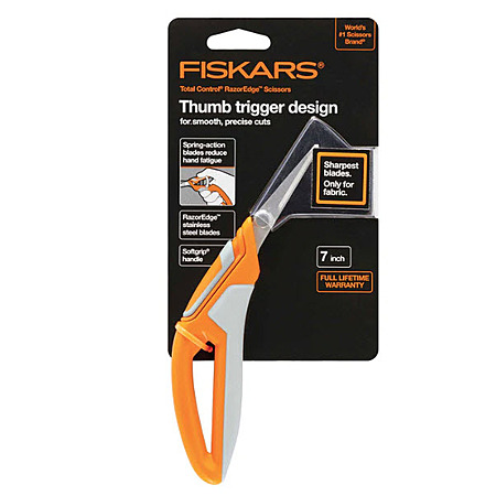 7" Fiskars Spring Assisted Total Control Razor Edge Precision Scissors ...