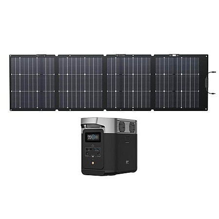 1800W Output EcoFlow DELTA 2 Solar Generator w/ TOPCon 160W Solar Panel ...