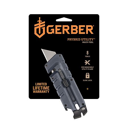 4.25" Gerber Gear Prybrid Utility 8-In-1 Multi-Tool EDC Knife (Blue ...
