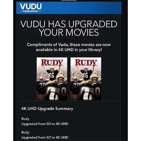 Has anyone received email(s) from VUDU they have given free digital ...