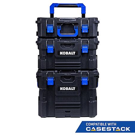 Kobalt CASESTACK 21.5-in Black Plastic Wheels Lockable Tool Box - $119 ...