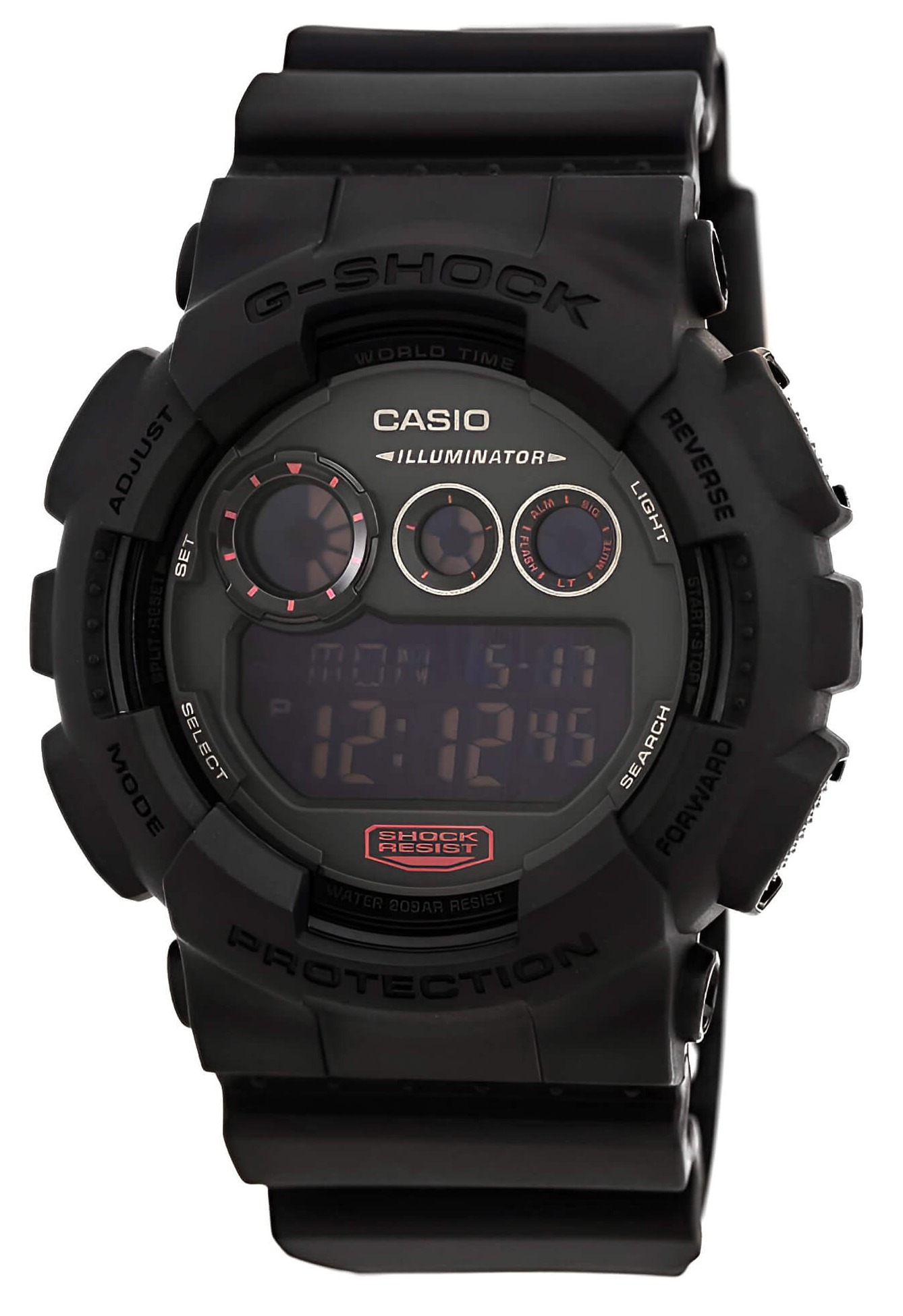 Casio Men's Digital Watch - G-Shock World Time Dive Black Dial Resin ...