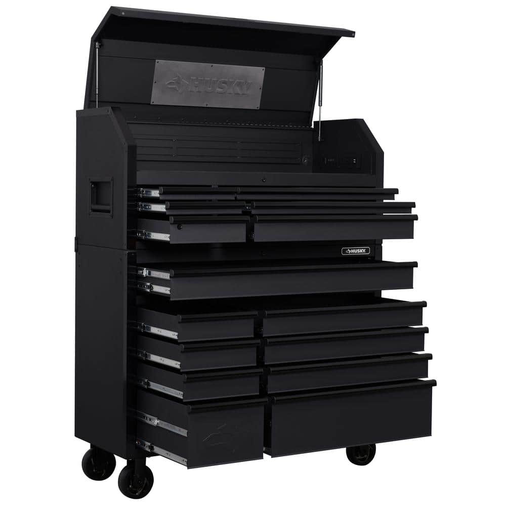 Husky Tool Storage 52 in. W Heavy Duty Matte Black Tool Chest Combo $798